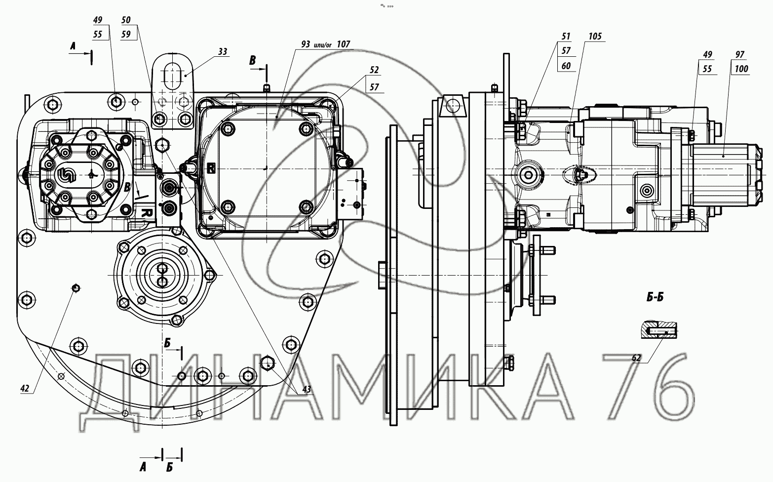 Редуктор отбора мощности 2561.16.20.000-Б1;Power take-off reducer 2561 ...