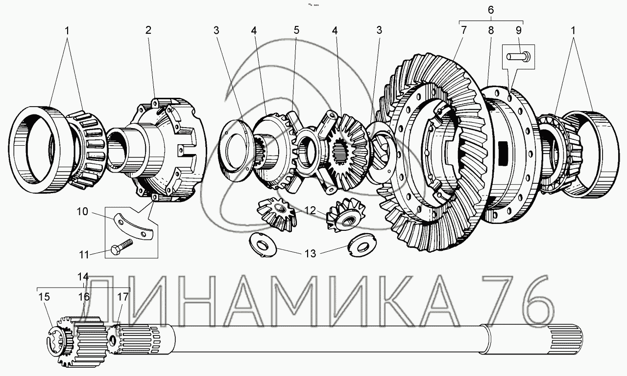 Дифференциал ведущего моста (74212-2303010);Differential of driving ...