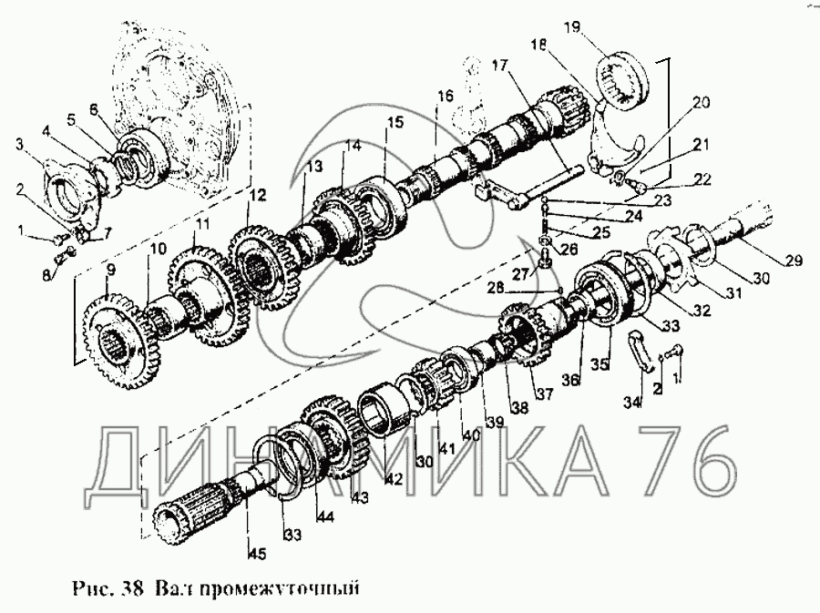Вал промежуточный на МТЗ-1221