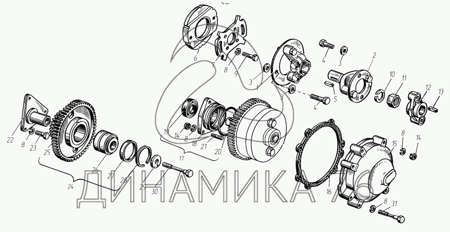 Привод агрегатов на ТМЗ-8481.10 (до 2022 г.)